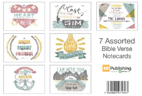 7 Assorted Bible Verse Notecards (Greetings Card) by